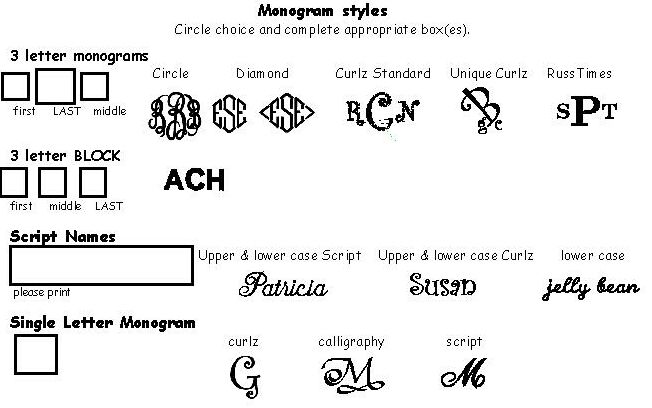 Monogramming Styles